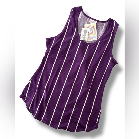 LuLaRoe | Tops | Nwt Lularoe Purple Tank Top With White Stripes | Poshmark